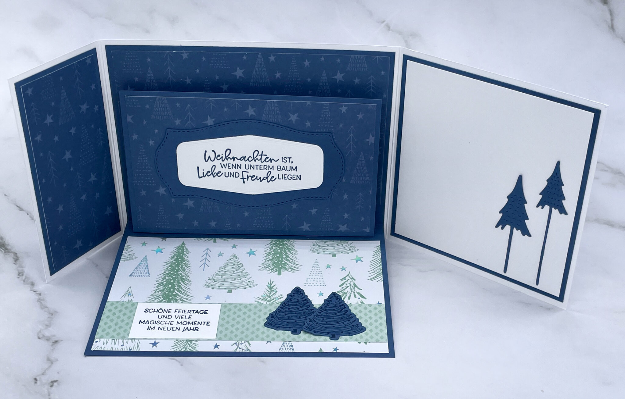 3D Fold Up Weihnachtskarte mit Gutscheinfach | Videotutorial - Stempelitis